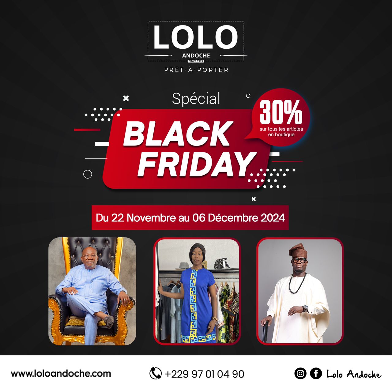 Black Friday chez Lolo Andoche : Offre spéciale de 30% de réduction sur ...
